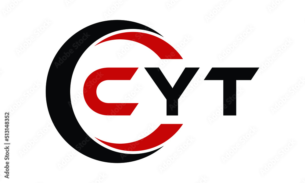 CYT swoosh three letter logo design vector template | monogram logo ...