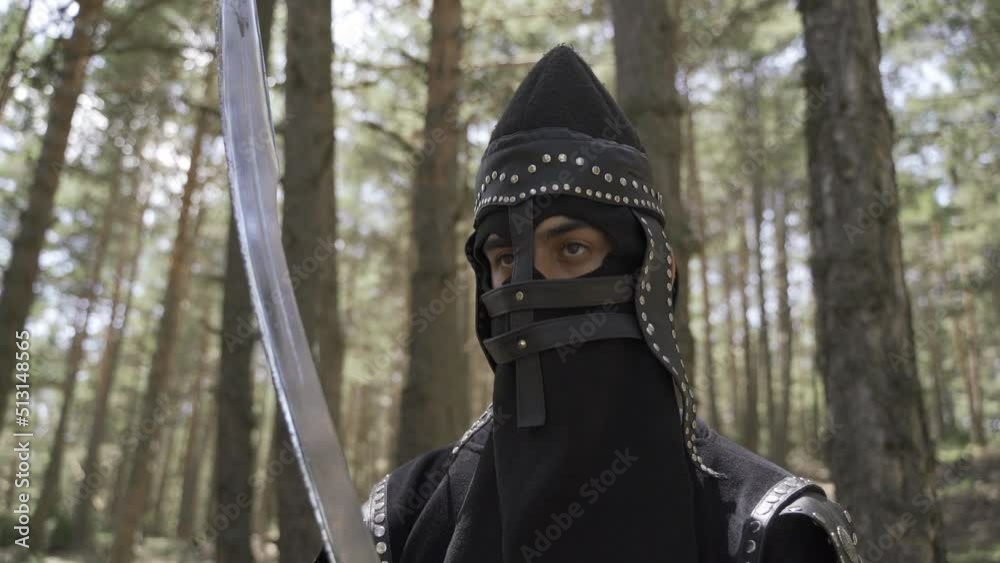 A soldier with a sword in his hand and a helmet on his face. Pioneer ...