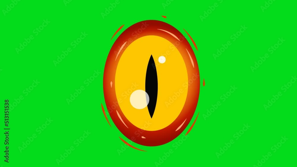 Cartoon monster eye on a green background. Cartoon monster eyes with ...