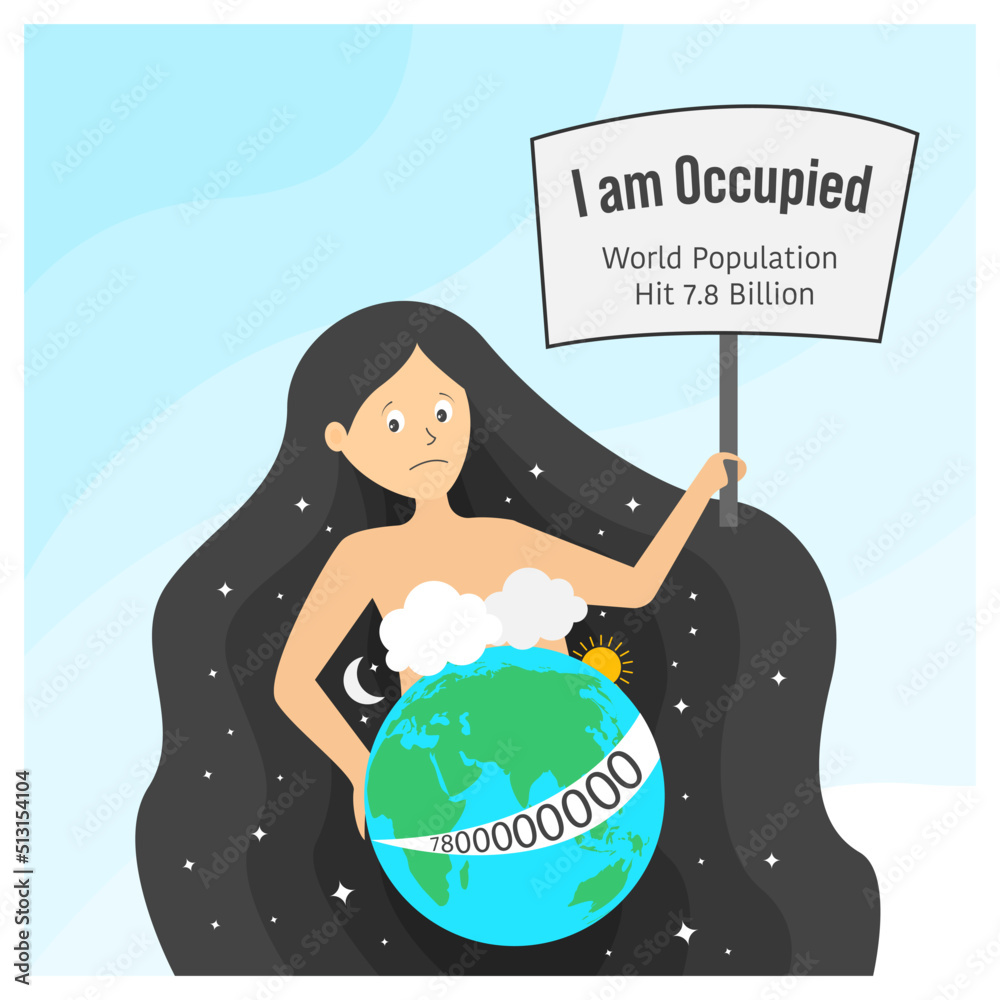 i am occupied world population day, Single one line drawing Big family ...