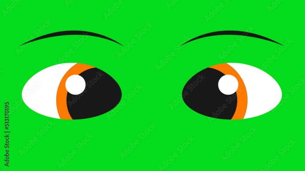Cartoon Eyes on a green background. Cartoon eyes with alpha channel ...