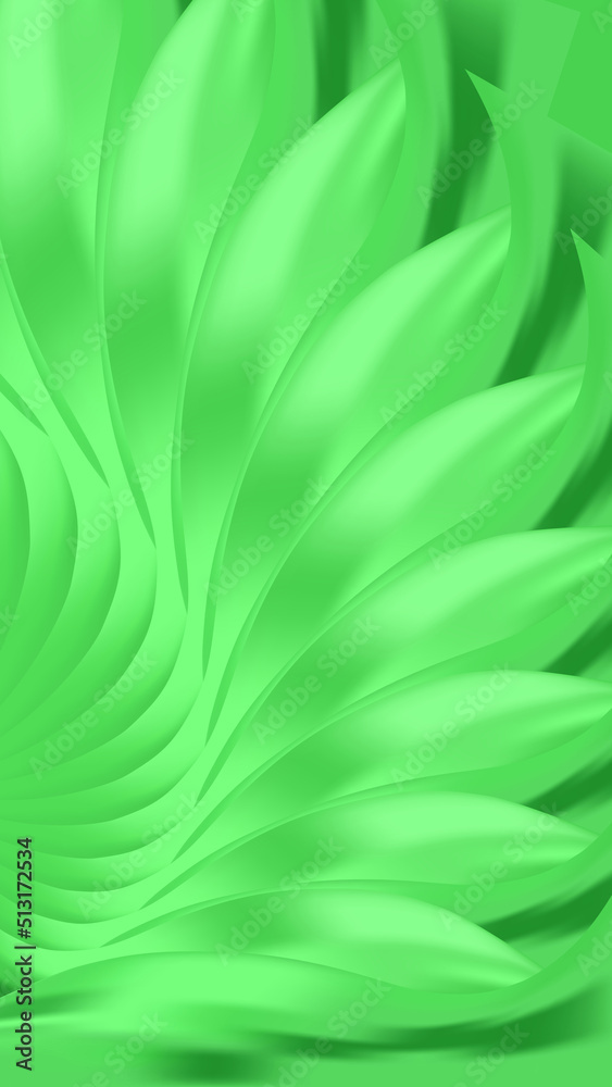 Abstract fresh green swirl background. Luxury flower backdrop. Vertical ...