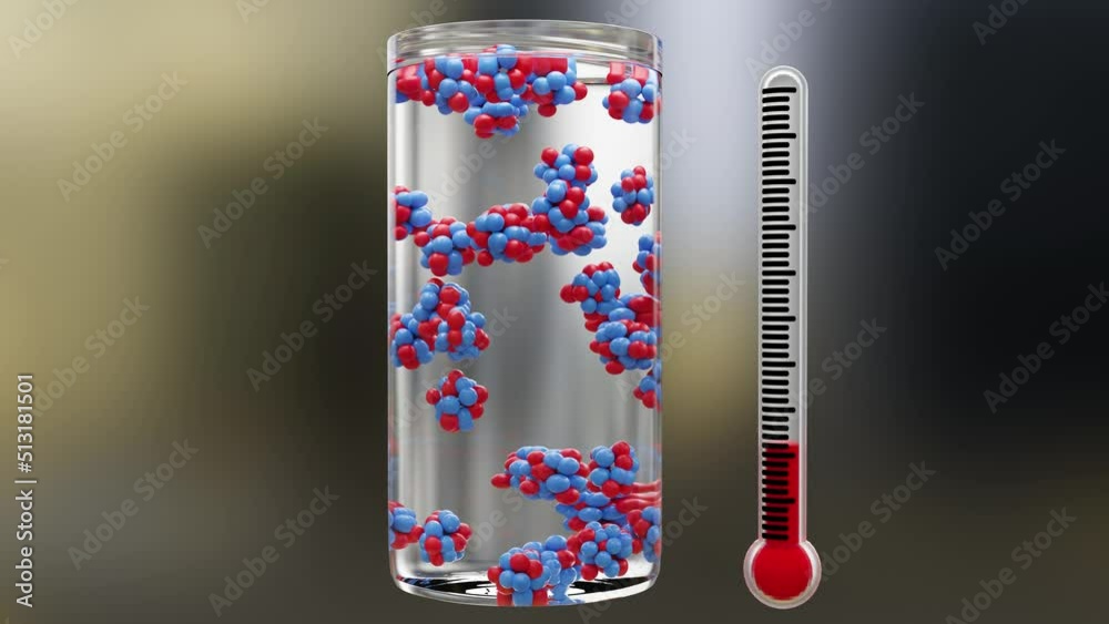 Video Stock temperature molecular move, water vapor molecules, Particle ...