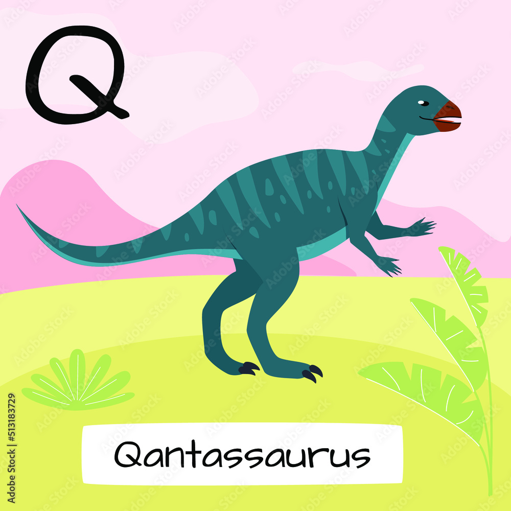 Qantassaurus dinosaur. Letter T. Children's alphabet education. Vector ...