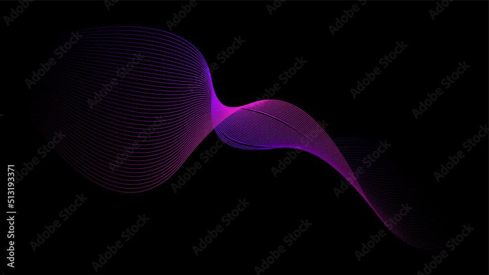 Vector Wave Lines Flowing Dynamic Colorful Blue Pink Isolated On White Background For Concept Of