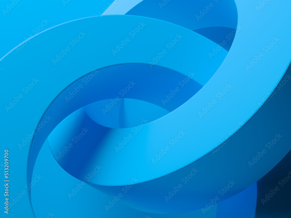 Blue abstract 3d shape. Modern poster with gradient 3d shape ...