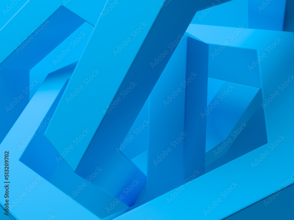 Blue abstract 3d shape. Modern poster with gradient 3d shape ...