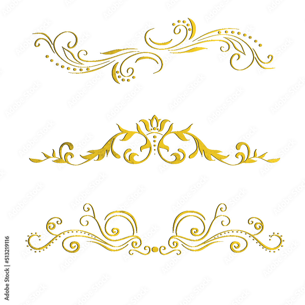 set of gold ornaments Stock Illustration | Adobe Stock