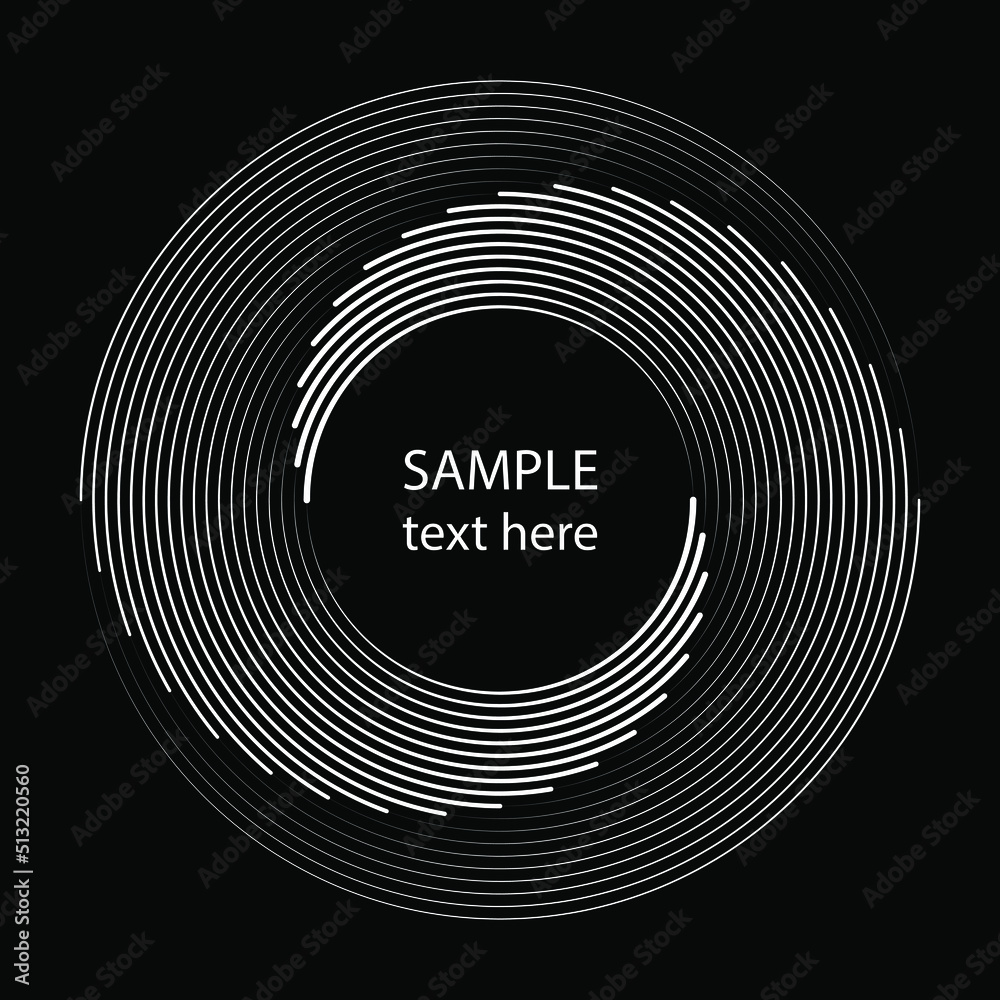 Vector speed lines in circle form. Geometric art. Design element for ...
