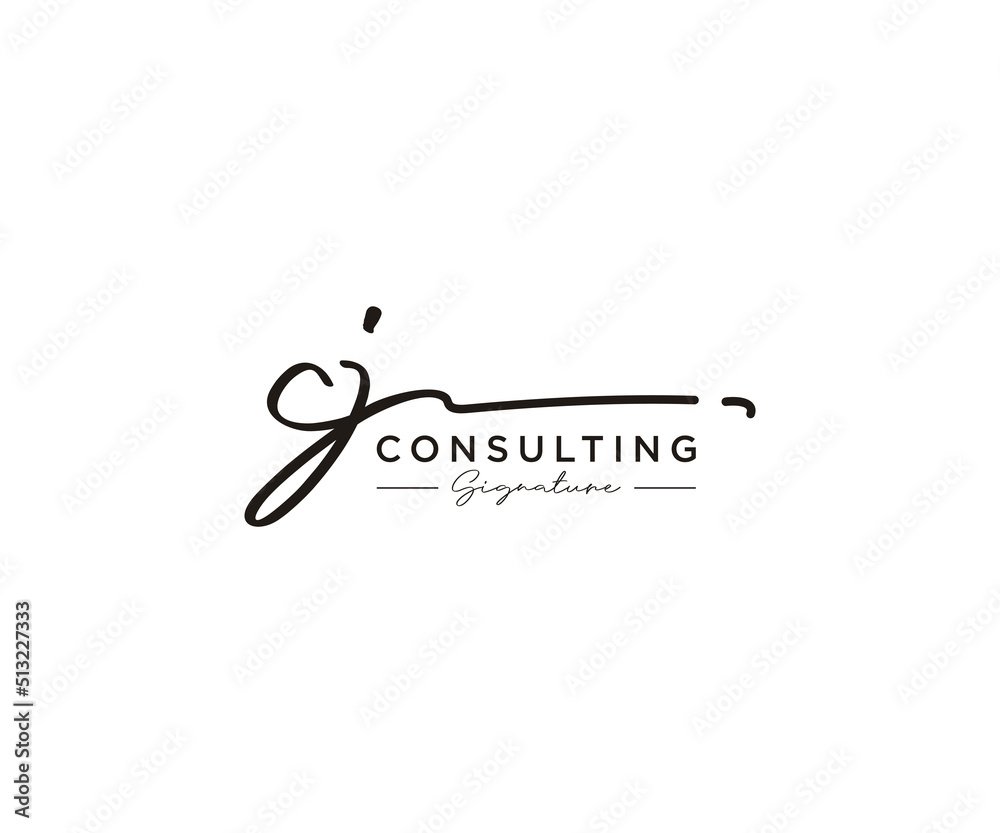 Initial CJ signature logo collection template vector. Hand drawn ...