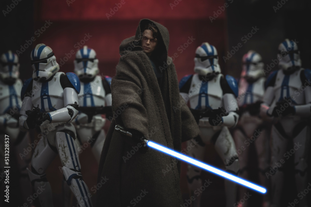 NEW YORK USA - JUNE 28 2022 - scene from Star Wars with Anakin ...