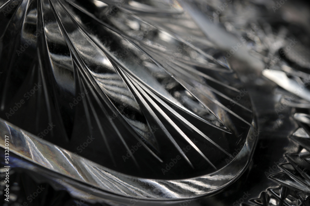 Emphasizes the metallic texture of antique cut crystal glass texture ...