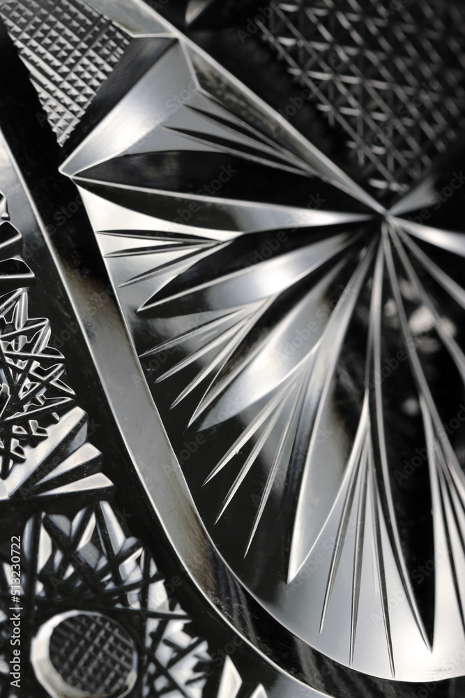 Emphasizes the metallic texture of antique cut crystal glass texture ...