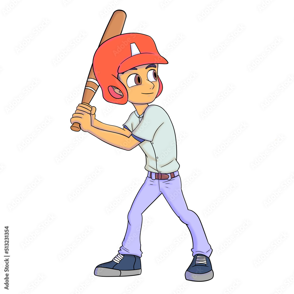 joven niño adolescente latino de ojos marrones con casco y bate de ...