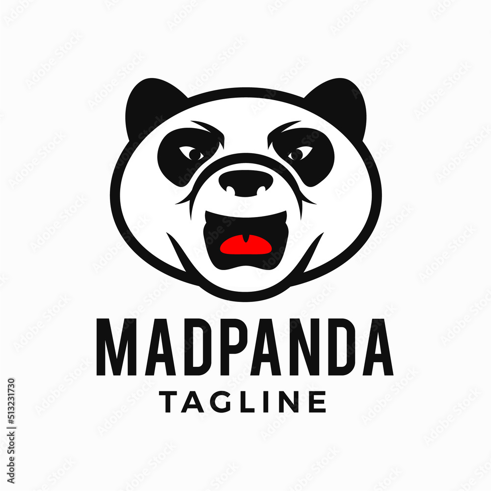Mad panda mascot logo design Stock Vector | Adobe Stock