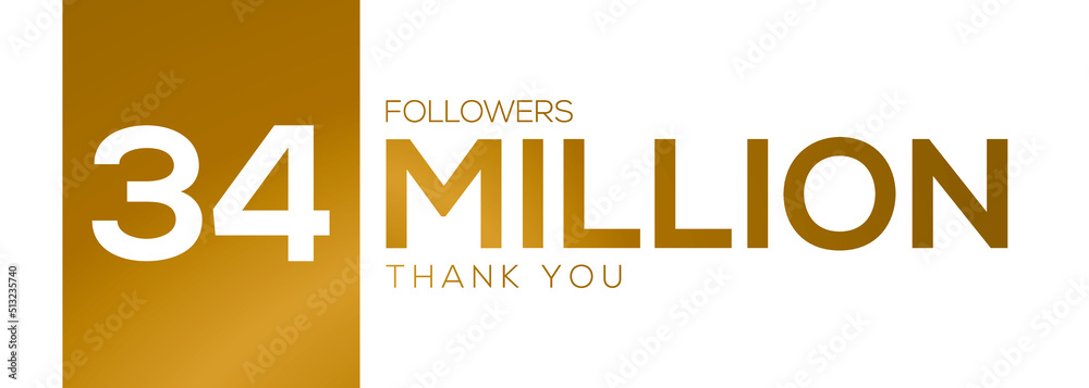 34000000 followers thank you celebration, 34 Million followers template ...