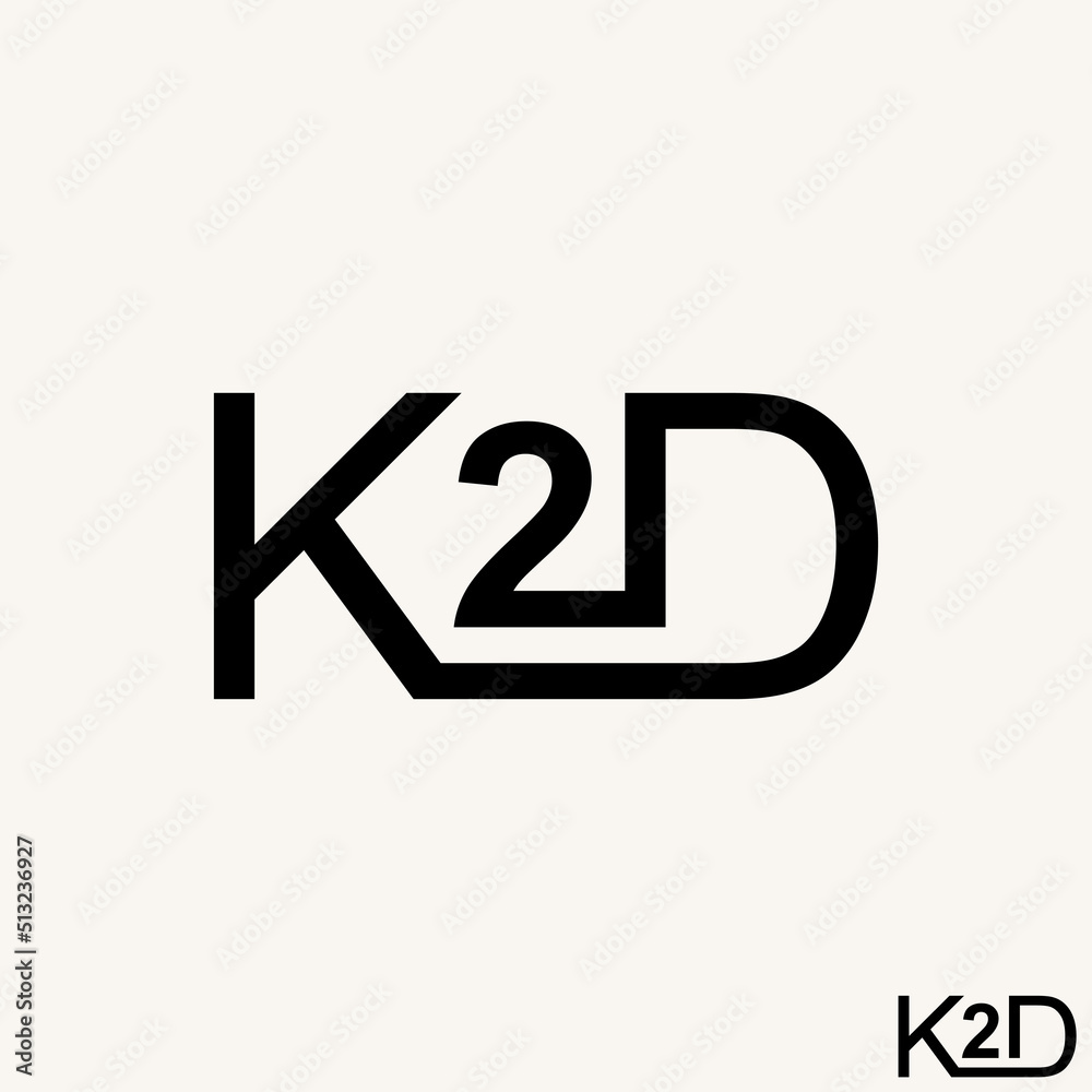 Simple and unique letter or word K2D font in connected line image ...