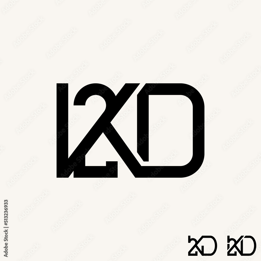 Simple but unique letter or word K2D font in connected line image ...