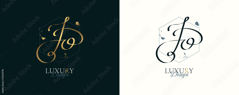 JO Initial Signature Logo Design with Elegant and Minimalist ...