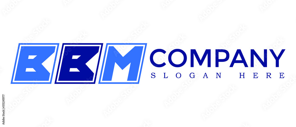 BBM three Letter Rounded rectangle boxes shape element symbol digital ...