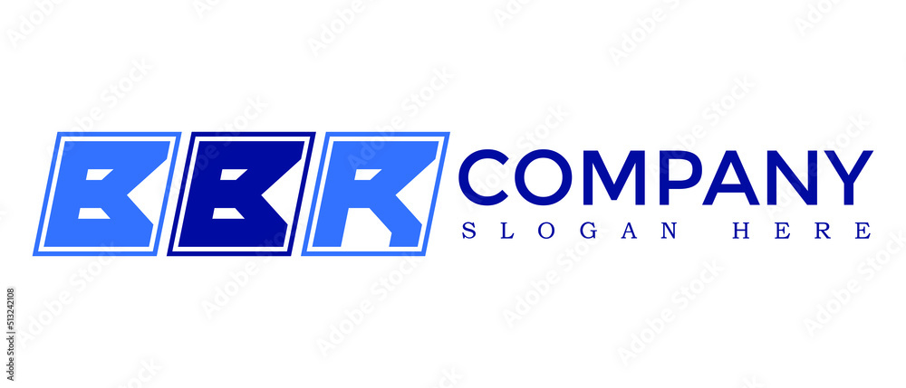 BBR three Letter Rounded rectangle boxes shape element symbol digital ...