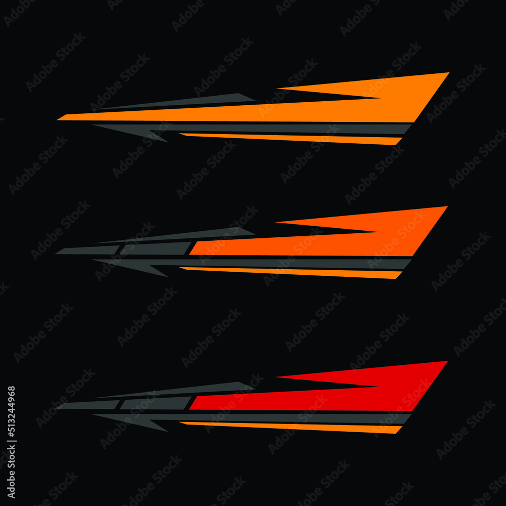 car body template sticker vector. racing car stickers Stock Vector ...