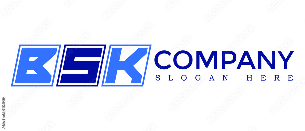 BSK three Letter Rounded rectangle boxes shape element symbol digital ...