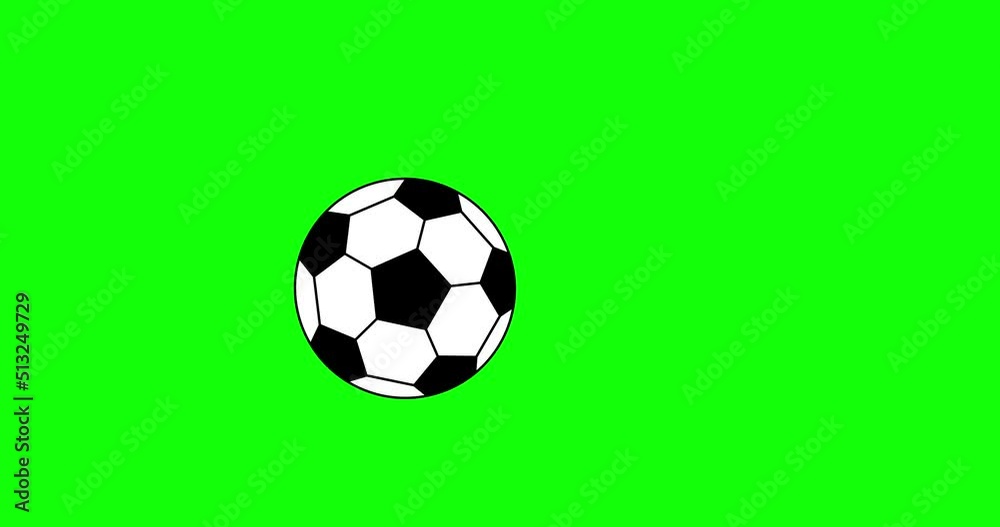Classic soccer ball hits ground while spinning and bounces up. Simple ...