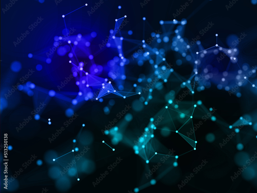 3D technology background with low poly plexus design Stock Illustration ...