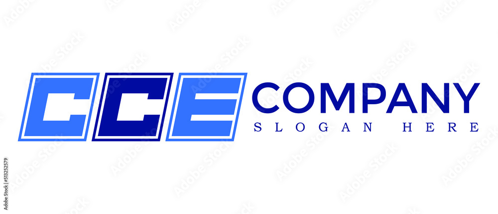 CCE three Letter Rounded rectangle boxes shape element symbol digital ...
