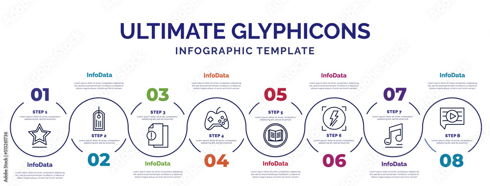infographic template with icons and 8 options or steps. infographic for ...