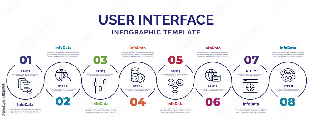 infographic template with icons and 8 options or steps. infographic for ...