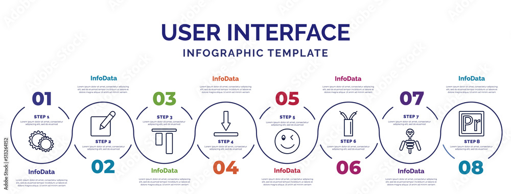 infographic template with icons and 8 options or steps. infographic for ...