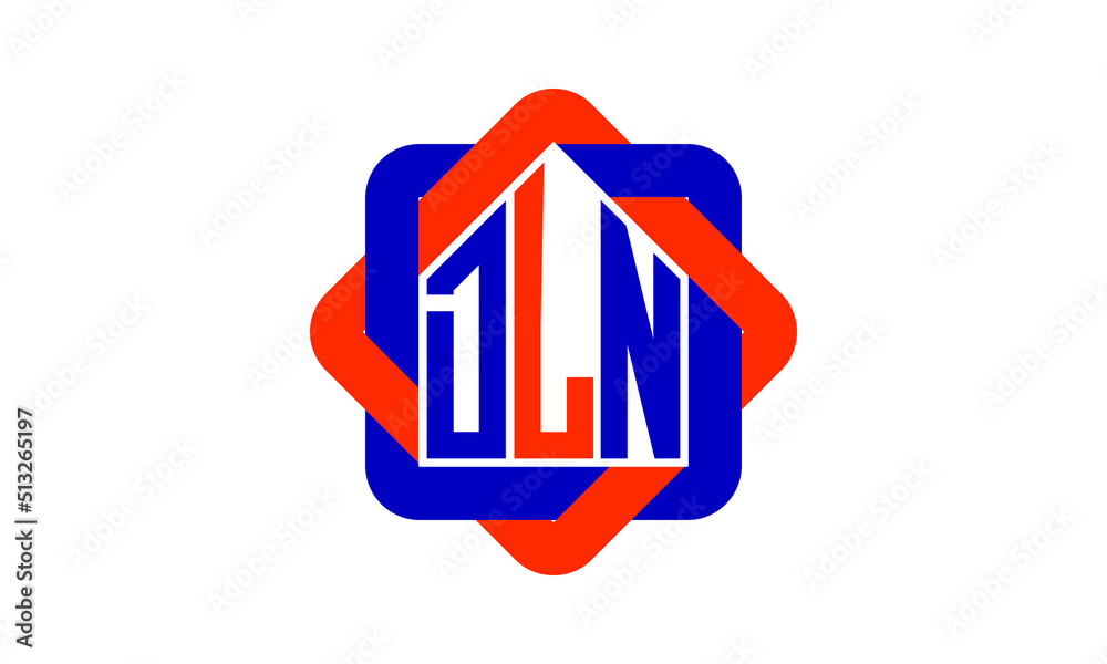DLN three letter real estate logo with home icon logo design vector ...