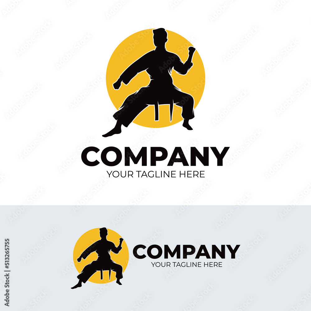 Karate Logo Template Design Inspiration Stock Vector | Adobe Stock