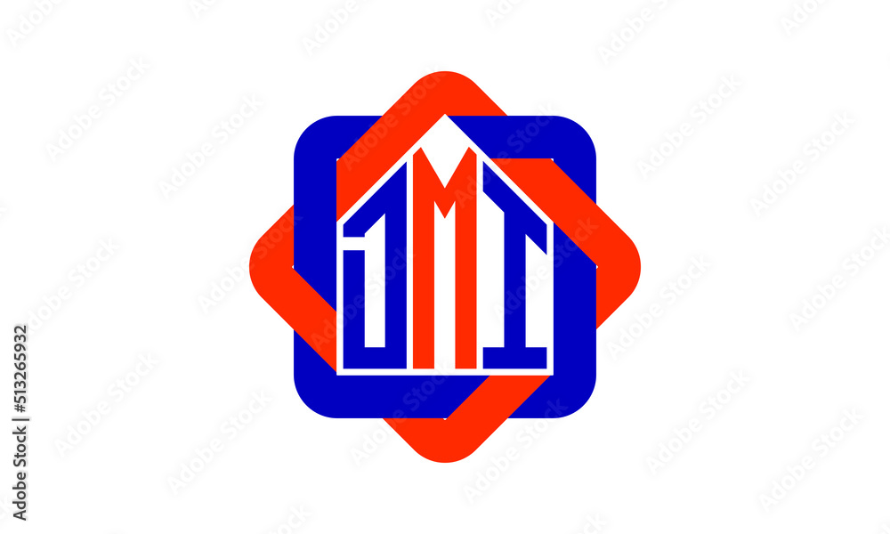DMI three letter real estate logo with home icon logo design vector ...