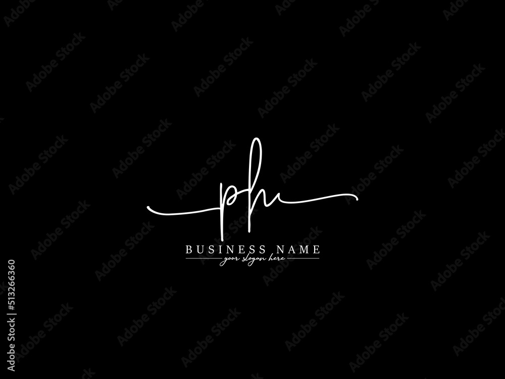 Handwritten PH Logo Icon, Signature Ph hp Logo Letter Vector Luxury ...