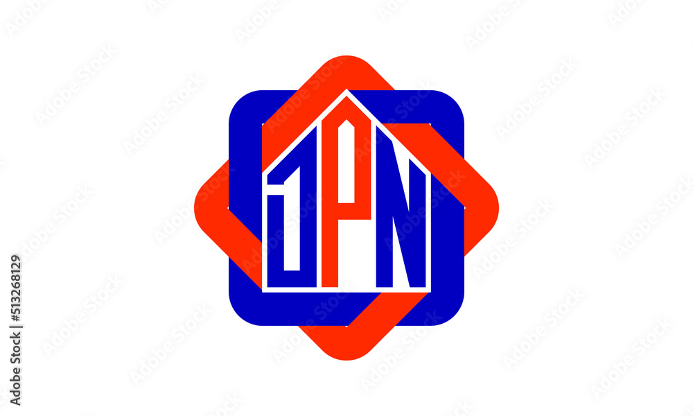 DPN three letter real estate logo with home icon logo design vector ...