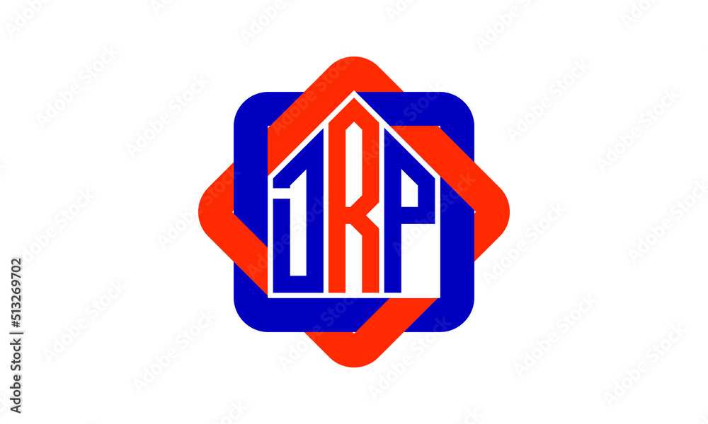 DRP three letter real estate logo with home icon logo design vector ...