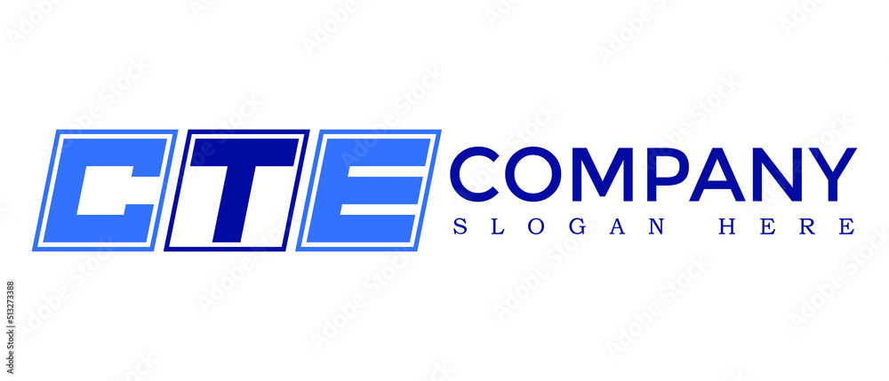 CTE three Letter Rounded rectangle boxes shape element symbol digital ...