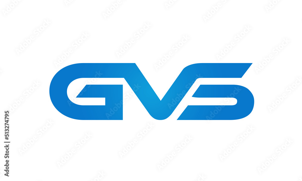 GVS letters Joined logo design connect letters with chin logo logotype icon concept Stock Vector ...