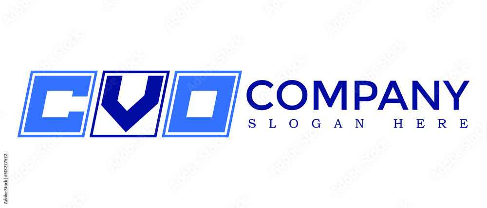 CVO three Letter Rounded rectangle boxes shape element symbol digital ...