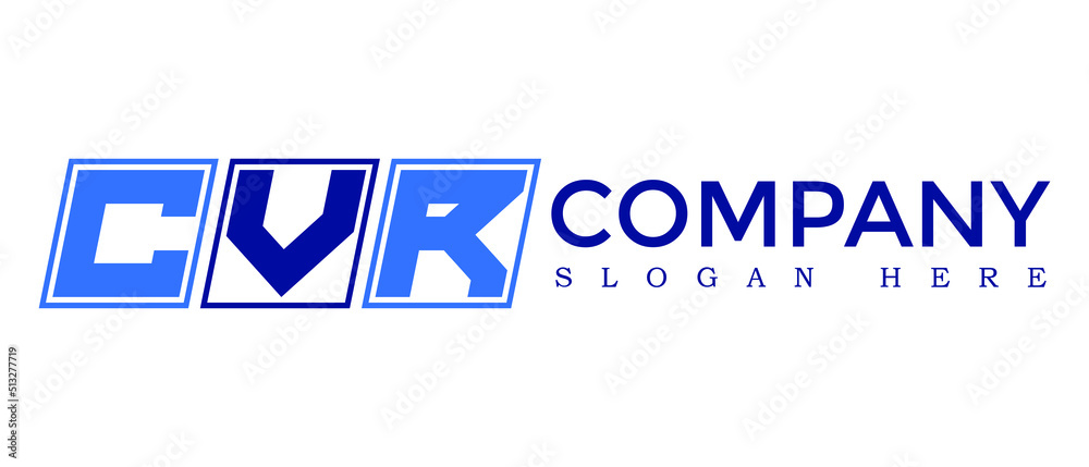Vecteur Stock CVR three Letter Rounded rectangle boxes shape element ...