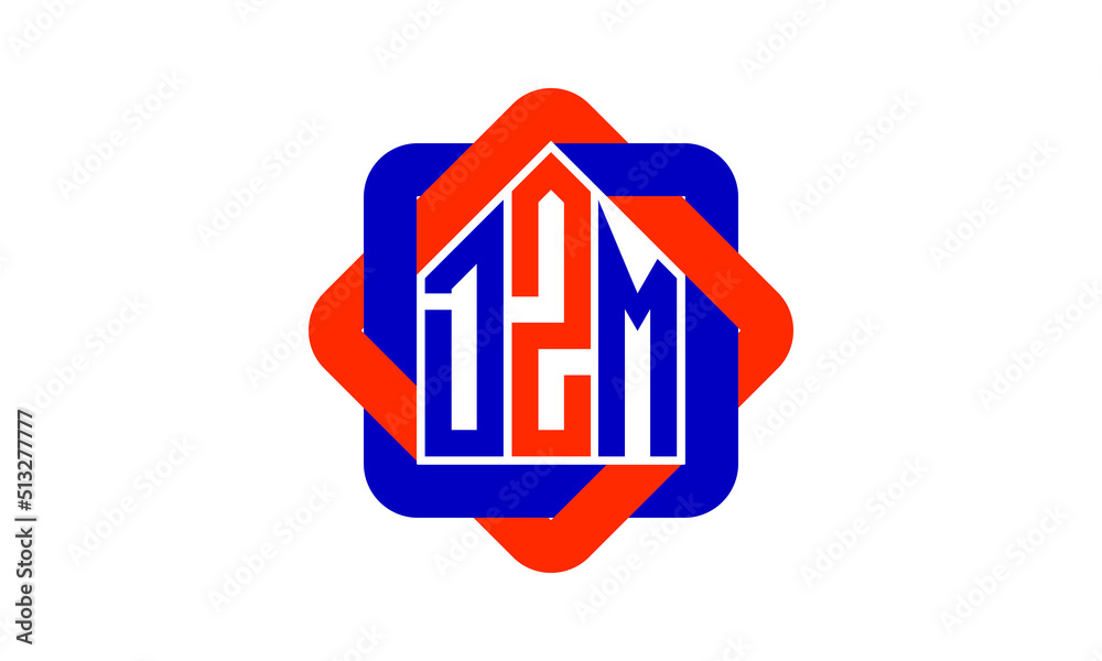 DZM three letter real estate logo with home icon logo design vector ...