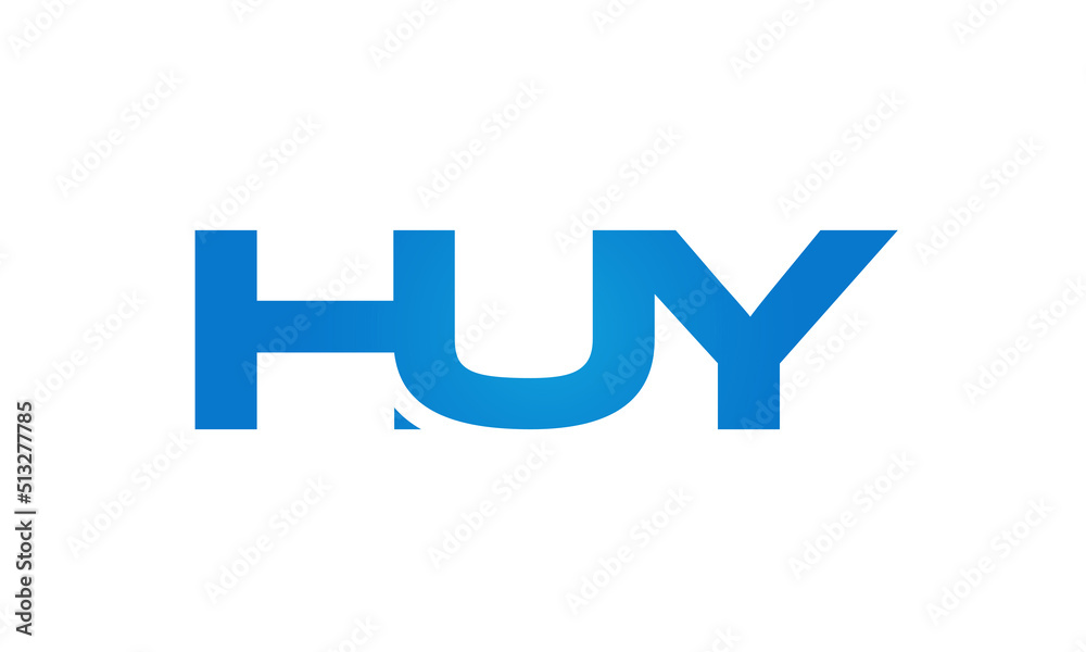 HUY letters Joined logo design connect letters with chin logo logotype ...