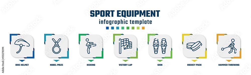 sport equipment concept infographic design template. included bike ...