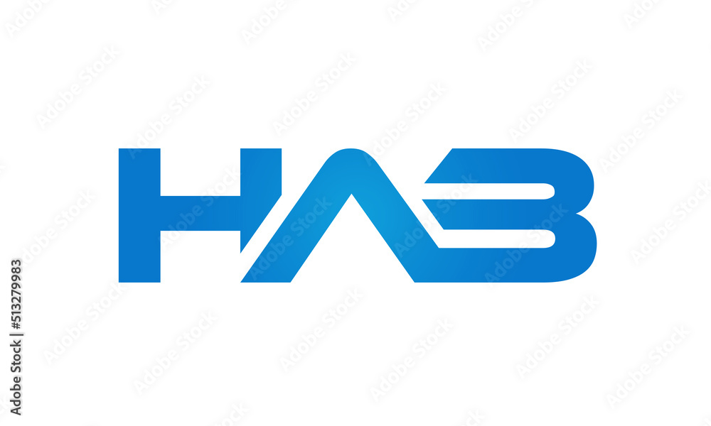 HAB letters Joined logo design connect letters with chin logo logotype ...