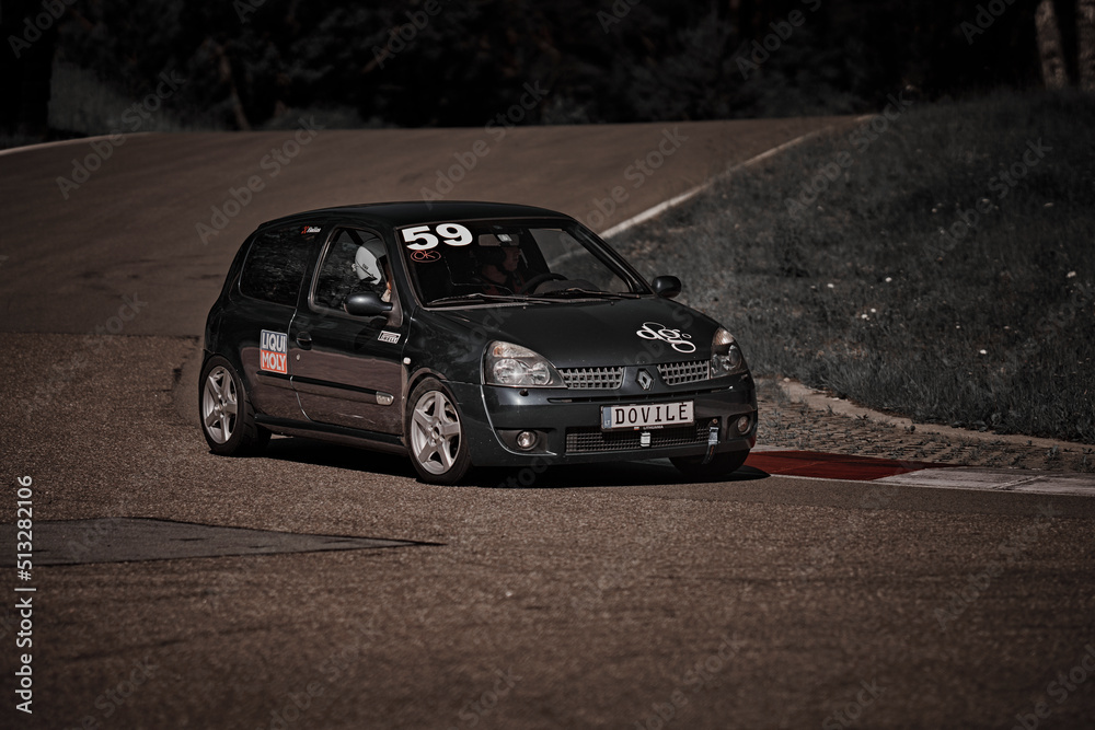 25-06-2022 Riga, Latvia Race driver on track going in to corner Stock ...