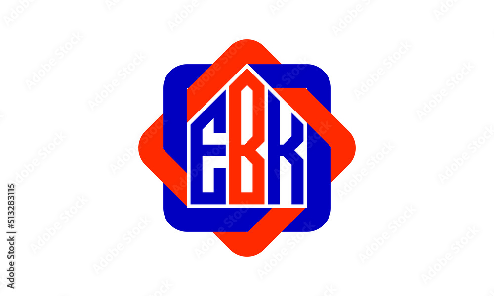 EBK three letter real estate logo with home icon logo design vector ...