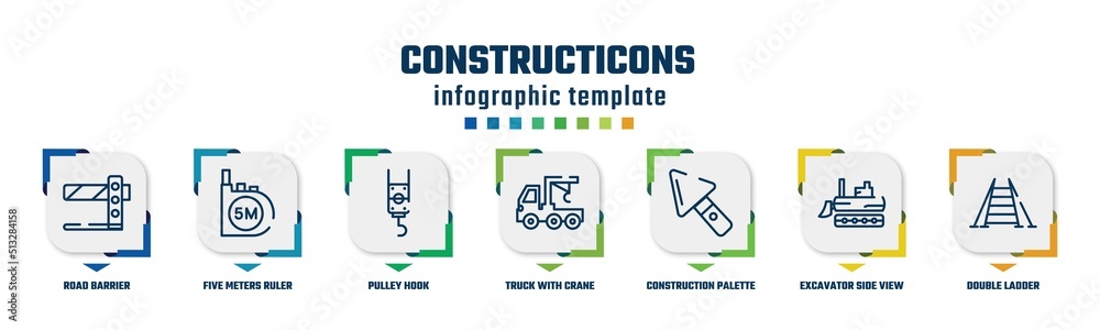 constructicons concept infographic design template. included road ...